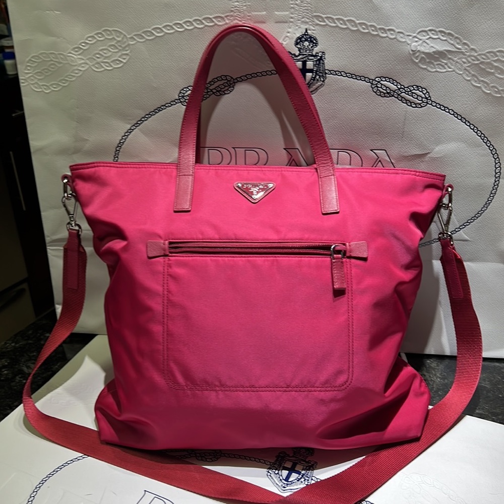 Sale Authentic Pink Prada Bag With Strap - Gem